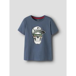 name it Jungen T-Shirt &raquo;NKMLORNE &ndash; Shirt mit stylischem Print und Baumwolle&laquo; Baumwolle, regular fit blau 158/164