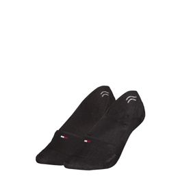 Tommy Hilfiger Damen F&uuml;&szlig;linge &raquo;TH WOMEN FOOTIE MC 2P SHINE&laquo; 2 Paar, mit silikonisierten Fersenstreifen schwarz 39-42