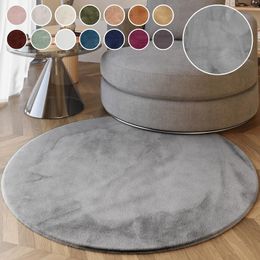 Esprit Hochflor-Teppich &raquo;Alice ESP-4377 Kunstfell&laquo; rund 25 mm H&ouml;he Kaninchenfell-Haptik, besonders weich und dicht, f&uuml;r alle R&auml;ume grau Kunstfaser &Oslash; 150cm 1 