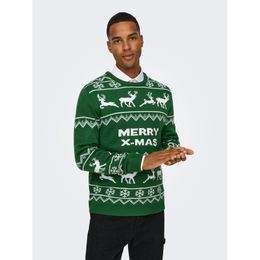 Only & Sons Only & Sons Herren ONLY & SONS Strickpullover &raquo;ONSXMAS REG 5 ALLOVER CREW KNIT&laquo; XXL