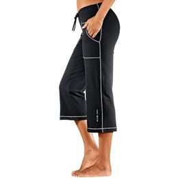 H.I.S. H.I.S Damen Caprihose mit geradem Bein Eingrifftaschen, Loungewear schwarz 40/42, N-Gr