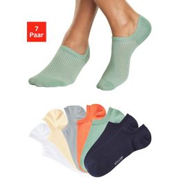 H.I.S. H.I.S Herren Sneakersocken &raquo;Herren Unsichtbare F&uuml;&szlig;linge, Kurz Sneaker Socken&laquo; Packung, 7 Paar tlg. invisible und gerippt bunt 39-42