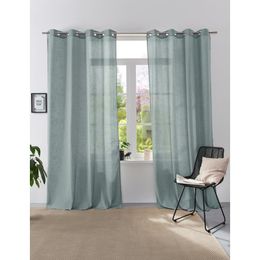 OTTO home Vorhang &raquo;Linsdorf&laquo; &Ouml;sen 1 Stk. tlg. Leinenstruktur gr&uuml;n Polyester 160cm, &Ouml;sen, 140cm