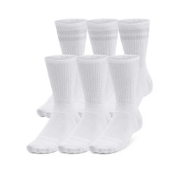Under Armour M&auml;dchen Tennissocken &raquo;UA Essential 6pk Crew&laquo; Packung, 6 Paar tlg. mit Logostickerei, atmungsaktiv, elastische Passform wei&szlig; M (36,5/41,5)