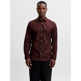 Jack & Jones Jack & Jones Herren Langarmhemd &raquo;JJJOE SHIRT LS PLAIN&laquo; Materialmix, slim fit braun XXL, N-Gr