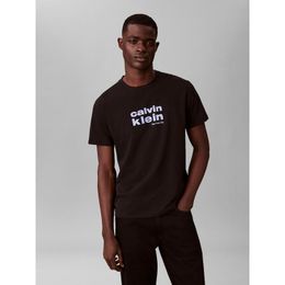 Calvin Klein Herren T-Shirt Rundhalsausschnitt, Regular Fit, Logodruck schwarz XXL