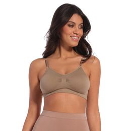 MAGIC BODYFASHION Damen MAGIC BODYFASHION B&uuml;gelloser BH &raquo;Comfort Bra&laquo; bequemer nahtloser und b&uuml;gelloser Tr&auml;ger-BH beige S, N-Gr