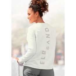 ELBSAND Damen Sweatshirt &raquo;Raina&laquo;, mit Logoprint am R&uuml;cken, sportlich-casual wei&szlig; S (36)