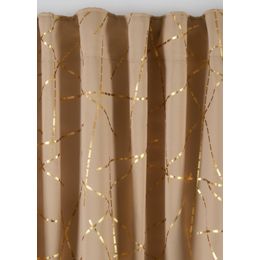 bonprix Abdunkelnder Vorhang mit Glanz auch in extralang (1er Pack), beige, Gr.300x135 cm, Eleganter Vorhang zum abdunkeln