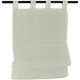 Kutti Raffrollo &raquo;Metis Leinen&laquo; mit Schlaufen freih&auml;ngend einfarbig, blickdicht, Schlaufenrollo, 100% reines Leinen beige Obermaterial: 100% Leinen 140cm, 