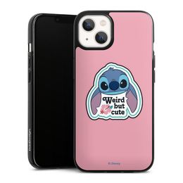 DeinDesign iPhone 13 Handy Silikon H&uuml;lle Case schwarz Handyh&uuml;lle Lilo & Stitch Disney Sayings