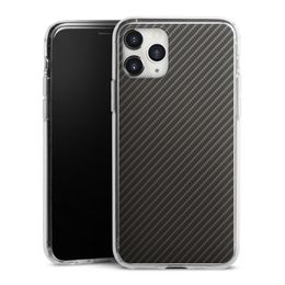 DeinDesign iPhone 11 Pro Max Handy Silikon H&uuml;lle Case transparent Handyh&uuml;lle Carbon Metallic Look Muster Silikon Case