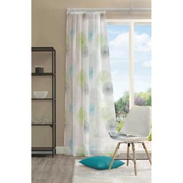 Home Wohnideen Vorhang &raquo;RAWLINS&laquo; Kr&auml;uselband 1 Stk. tlg. Schal aus Voile bedruckt gr&uuml;n Microfaser, Polyester 175cm, Kr&auml;uselband, 140cm