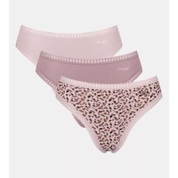 Sloggi Damen Sloggi Slip &raquo;GO Crush&laquo; mit Spitzendetails, Multipack, hoher Beinausschnitt bunt L