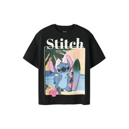 name it T-Shirt 'NKFAFTINA STITCH' M&auml;dchen Gr&ouml;&szlig;e 122/128 opal / apricot / schwarz / wei&szlig;