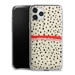 DeinDesign iPhone 11 Pro Max Handy Silikon H&uuml;lle Case transparent Handyh&uuml;lle Stripes Kunst Points Silikon Case