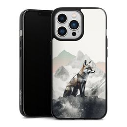 DeinDesign iPhone 13 Pro Handy Silikon H&uuml;lle Case schwarz Handyh&uuml;lle Nature Mountain Fox