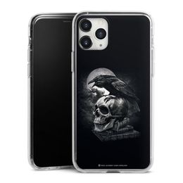 DeinDesign iPhone 11 Pro Max Handy Silikon H&uuml;lle Case transparent Handyh&uuml;lle Raven Skulls Skull Silikon Case
