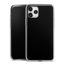 DeinDesign iPhone 11 Pro Max Handy Silikon H&uuml;lle Case transparent Handyh&uuml;lle Unicoloured Black Colour Silikon Case