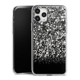 DeinDesign iPhone 11 Pro Max Handy Silikon H&uuml;lle Case transparent Handyh&uuml;lle Muster Snowflake Glitzer Silikon Case
