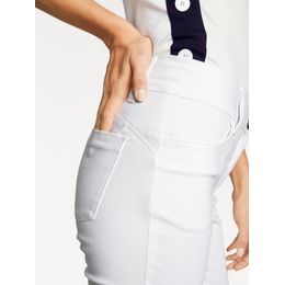 Heine Damen R&ouml;hrenhose, Wei&szlig;, Gr. 21, R&ouml;hrenhosen, Material: Baumwolle