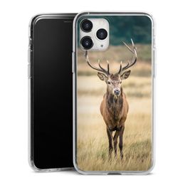 DeinDesign iPhone 11 Pro Max Handy Silikon H&uuml;lle Case transparent Handyh&uuml;lle Forrest Deer Meadow Silikon Case