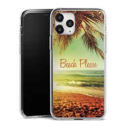DeinDesign iPhone 11 Pro Max Handy Silikon H&uuml;lle Case transparent Handyh&uuml;lle Beach Palm Tree Urlaub Silikon Case