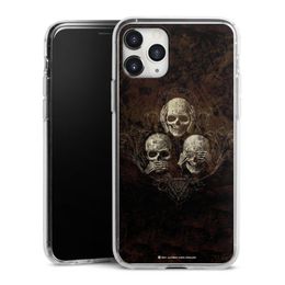 DeinDesign iPhone 11 Pro Max Handy Silikon H&uuml;lle Case transparent Handyh&uuml;lle Gothic Art Skulls Silikon Case