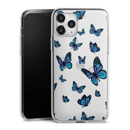 DeinDesign iPhone 11 Pro Max Handy Silikon H&uuml;lle Case transparent Handyh&uuml;lle Transparent Butterfly Muster Silikon Case