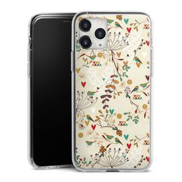 DeinDesign iPhone 11 Pro Max Handy Silikon H&uuml;lle Case transparent Handyh&uuml;lle Bird Retro Flowers Silikon Case