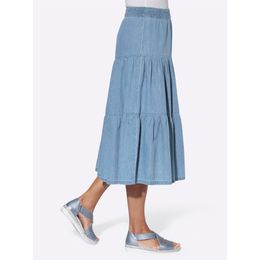 WITT Damen Jeansrock in Stufenform, blue-bleached, Gr&ouml;&szlig;e 42
