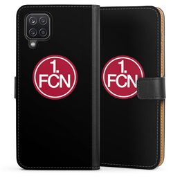 DeinDesign Galaxy A12 Handy Klapph&uuml;lle Handyh&uuml;lle aus Kunst Leder schwarz Flip Case Official Licensed Product 1. Fc N&uuml;rnberg 1. Fcn Sideflip mit langer Lasche