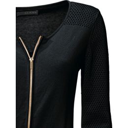 Heine Damen Feinstrickjacke, Schwarz, Gr. 36, Strickjacken, Material: Baumwolle