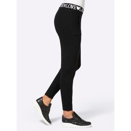 Heine Damen Strickhose, Schwarz, Gr. 40, 7/8-Hose, Material: Viskose