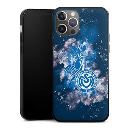DeinDesign iPhone 12 Pro Handy Slim Case extra d&uuml;nn Silikon Handyh&uuml;lle schwarz H&uuml;lle Msv Duisburg Official Licensed Product Water Colour Silikon Slim Case