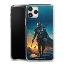 DeinDesign iPhone 11 Pro Max Handy Silikon H&uuml;lle Case transparent Handyh&uuml;lle Sunset Star Wars The Mandalorian Silikon Case