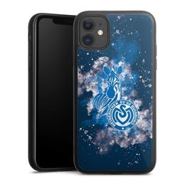 DeinDesign iPhone 11 Handy Gallery Case Handyh&uuml;lle 9H Geh&auml;rtetes Glas R&uuml;ckseite H&uuml;lle Msv Duisburg Official Licensed Product Water Colour Gallery Case
