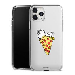 DeinDesign iPhone 11 Pro Max Handy Silikon H&uuml;lle Case transparent Handyh&uuml;lle Peanuts Pizza Snoopy Silikon Case