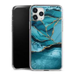 DeinDesign iPhone 11 Pro Max Handy Silikon H&uuml;lle Case transparent Handyh&uuml;lle Glitzer Marble Gemstone Silikon Case