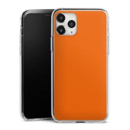DeinDesign iPhone 11 Pro Max Handy Silikon H&uuml;lle Case transparent Handyh&uuml;lle Colour Unicoloured Orange Silikon Case