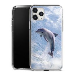 DeinDesign iPhone 11 Pro Max Handy Silikon H&uuml;lle Case transparent Handyh&uuml;lle Dolphin Wale Ocean Silikon Case