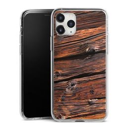 DeinDesign iPhone 11 Pro Max Handy Silikon H&uuml;lle Case transparent Handyh&uuml;lle Wood Beams Wooden Look Silikon Case