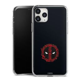 DeinDesign iPhone 11 Pro Max Handy Silikon H&uuml;lle Case transparent Handyh&uuml;lle Deadpool Marvel Logo Silikon Case