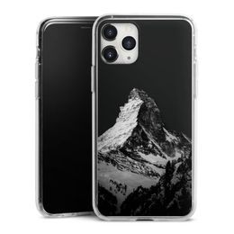 DeinDesign iPhone 11 Pro Max Handy Silikon H&uuml;lle Case transparent Handyh&uuml;lle Mountain Snow Mountain Top Silikon Case