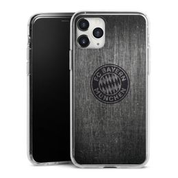 DeinDesign iPhone 11 Pro Max Handy Silikon H&uuml;lle Case transparent Handyh&uuml;lle Fc Bayern M&uuml;nchen Metallic Look Fcb Silikon Case
