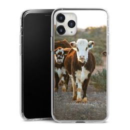 DeinDesign iPhone 11 Pro Max Handy Silikon H&uuml;lle Case transparent Handyh&uuml;lle Farmer Calf Cow Silikon Case