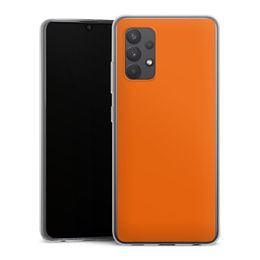 DeinDesign Galaxy A32 4G Handy Silikon H&uuml;lle Case transparent Handyh&uuml;lle Orange Unicoloured Colour Silikon Case