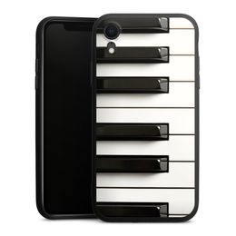 DeinDesign iPhone Xr Handy Premium Silikon H&uuml;lle Handyh&uuml;lle schwarz Case Klavier Music Piano Silikon Premium Case
