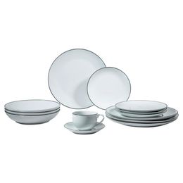Kombiservice, Wei&szlig;, Keramik, 30-teilig, Abstraktes, 220 ml,220 ml, 62x36x26 cm, Lfgb, verschiedene Motive/Dekore/Designs erh&auml;ltlich, lebensmittelecht, Essen & Trinken, Geschirr, Geschirr-Sets, Kombiservice