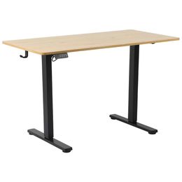 CARRYHOME Schreibtisch, Schwarz, Eiche, Metall, Holzwerkstoff, rechteckig, eckig, 60x73-118x120 cm, h&ouml;henverstellbar, Memoryschalter, Arbeitszimmer, Schreibtische, B&uuml;rotische